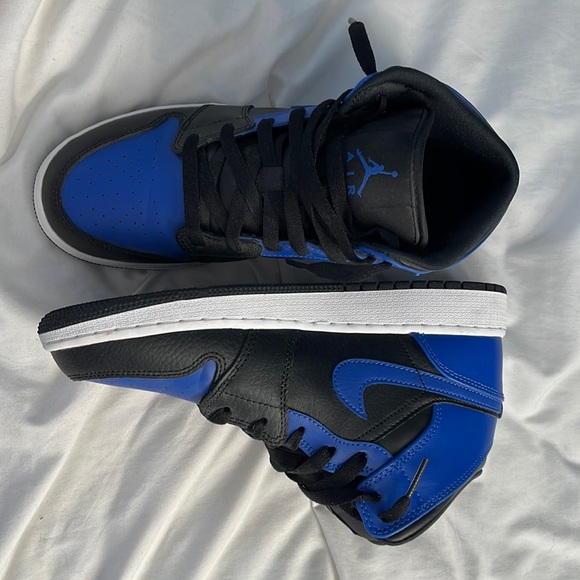 Jordan | Shoes | Mens Size 55 Air Jordan Mid Royal Blue Black | Poshmark